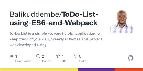 Github Balikuddembetodo List Using Es6 And Webpack To Do List Is A