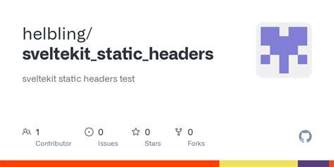 Github Helblingsveltekitstaticheaders Sveltekit Static Headers Test