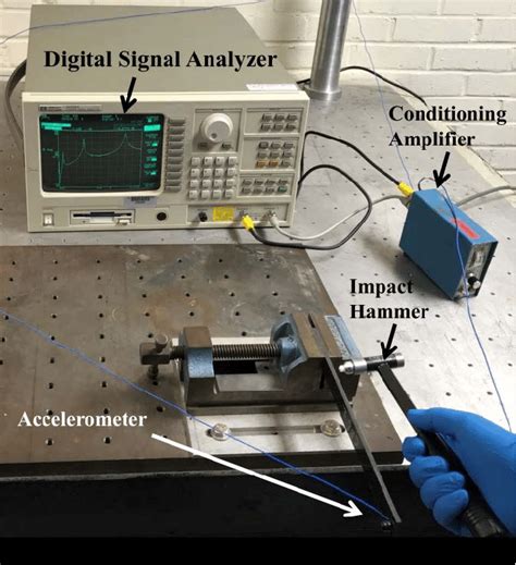 Experimental Setup With Cantilever Beam Specimen In Impulse Frequency Download Scientific