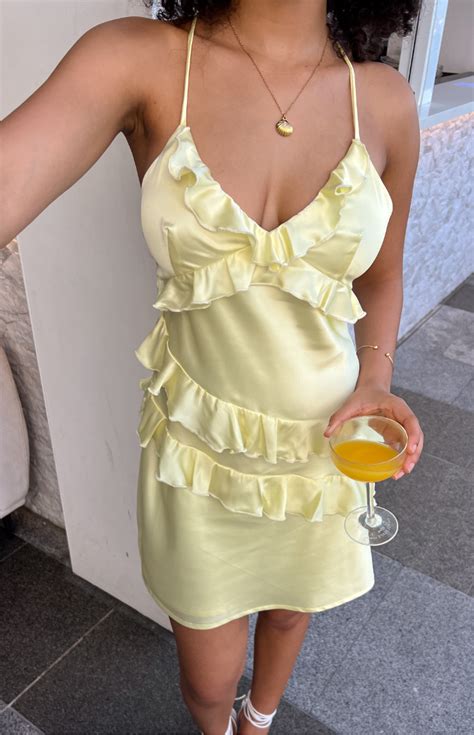 Lydia Yellow Mini Dress Vivuki