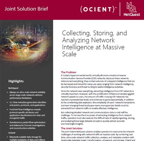 Ocient Collecting Storing And Analyzing Network Intelligence At
