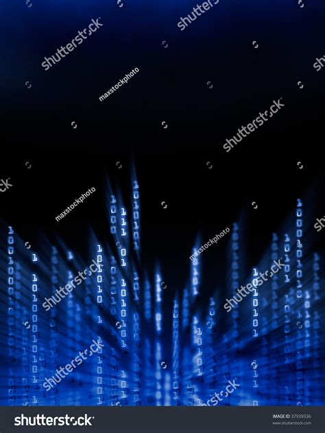 Glowing Binary Code Data Digits Flowing Stock Illustration 37939336