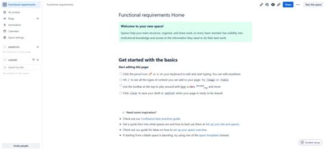 Introduction To Confluence Spaces The Requirements Engineer