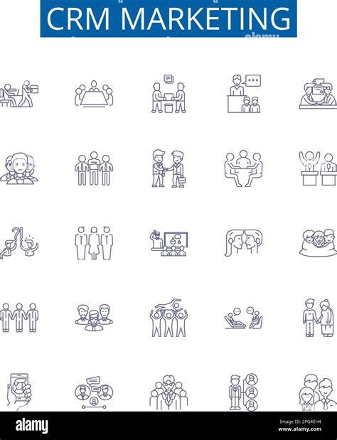 Crm Marketing Line Icons Signs Set Design Collection Of Crm Marketing