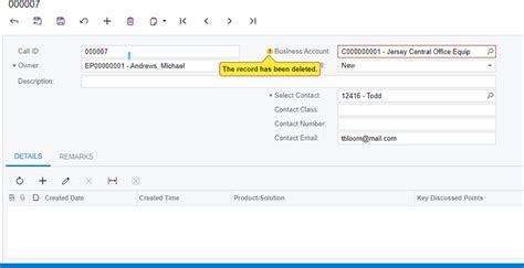 Error Inserting Customer Call Record Raised At Least One Error