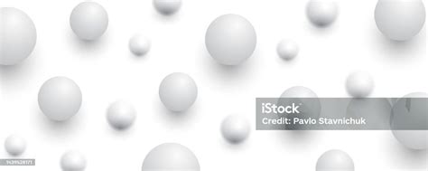 흰색 공이 있는 밝은 배경 빈 공간에서 공을 날리고 있습니다 흰색 추상화 3d 원형 구체 흐림 효과 기하학적 디자인 원형 모양 패턴벡터 0명에 대한 스톡 벡터 아트 및 기타