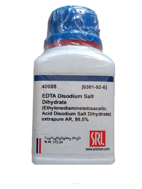 Srl Edta Disodium Salt Dihydrate 100gm Ar Grdae 995 Cas 6381 92 6