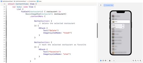 滑动删除、内容菜单与动作列表 精通 swiftui ios 16 版