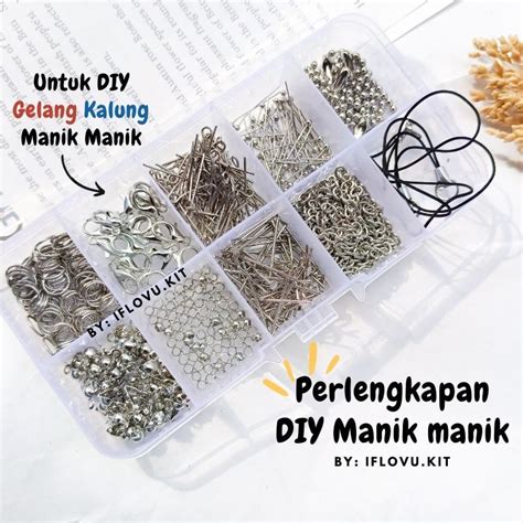 Jual Set Bahan Diy Gelang Manik Manik Non Elastis Rantai Lengkap