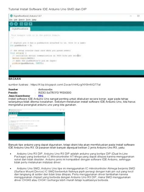 Tutorial Install Software Ide Arduino Uno Smd Dan Dip Pdf