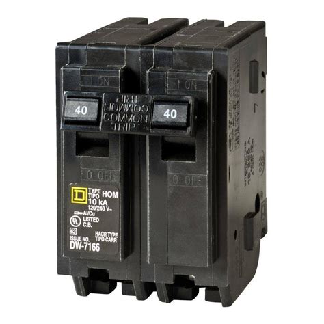 Square D Hom240 Circuit Breaker 2 Pole 40 Amp 120240 Volt Ac Homeline