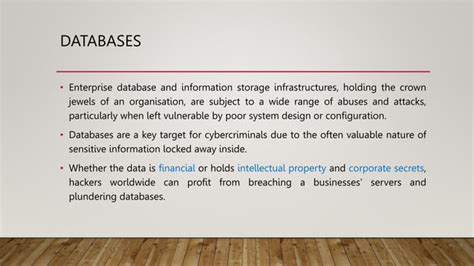 Dbms Vulnerabilities And Threatspptx