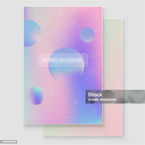 Furistic 현대 홀로그램 커버 세트 90 년대 80 년대 복고 스타일 힙 스 터 스타일 그래픽 기하학적 홀로그램 요소입니다 추상적 인 라인과 홀로 그래피 배경으로