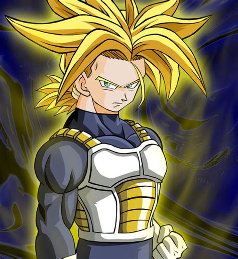 Coloured Trunks Ssj Long Hair By Kingvegito On Deviantart