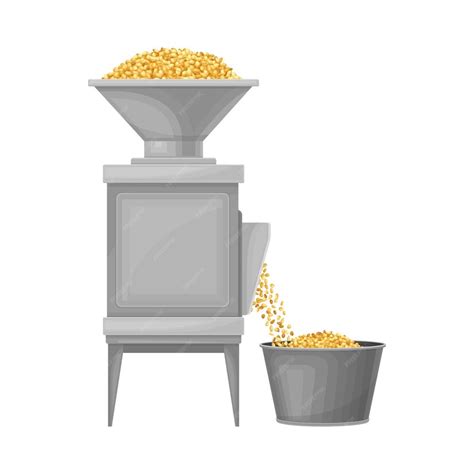 Premium Vector Conveyor With Cereal Grain Husking Process As Beer