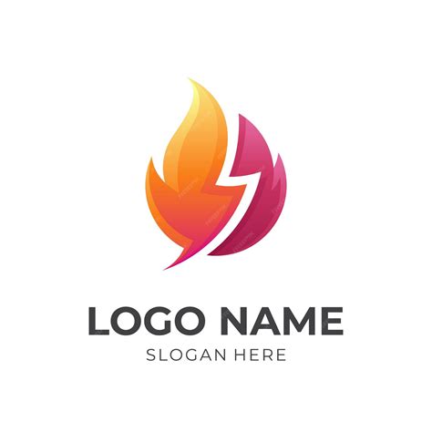 Premium Vector Fire Thunder Logo Vector Fire And Thunder Combination Logo With 3d Red And