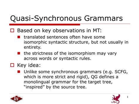 Ppt Quasi Synchronous Grammars Powerpoint Presentation Free Download Id6816617