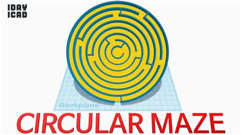 [1day 1cad] Circular Maze Tinkercad Design Project Education Youtube