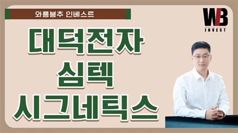종목분석 대덕전자 심텍 시그네틱스 Youtube
