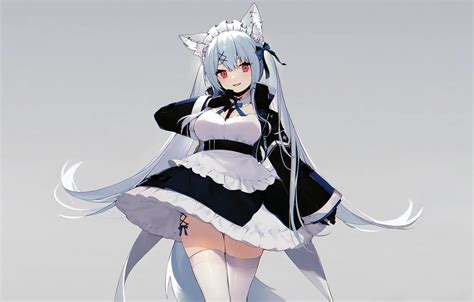 Wallpaper Girl Sexy Cleavage Thighhighs Long Hair Dress Boobs