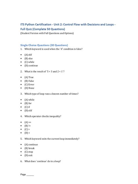 Pythonunit2quizfullfinalready Pdf Control Flow Mathematical