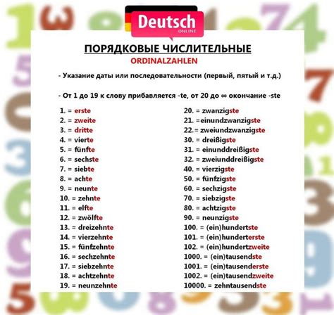 немецкийязык немецкиечислительные немецкиечисла цифрыпонемецки порядковыечислительные
