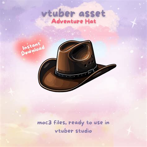 Vtuber Asset Rigged Cute Cowboy Hat Or Adventure Premade Assets Hat