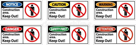 Danger Sign Construction Area Keep Out Stock Vector Illustration Of