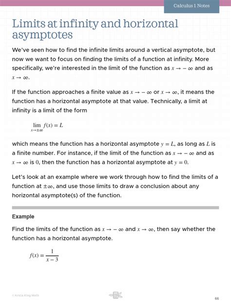 Limits At Infinity And Horizontal Asymptotes Download Free Pdf Asymptote Infinity