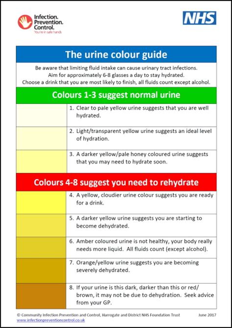 Urine Colour Guide Poster For Care Homes And Domiciliary Care