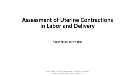 Christopher Robinson On Linkedin Ajog Presents Assessment Of Uterine Contractions In Labor And