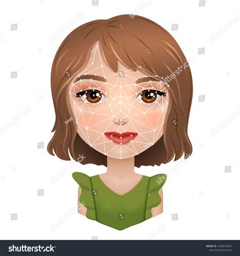 Facial Recognition Technology By Example Girls Stock Vector Royalty Free Shutterstock