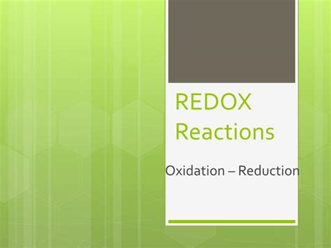 Ppt Redox Reactions Powerpoint Presentation Free Download Id