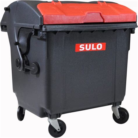 Sulo Mini Mülltonne 1100 L Runddeckel Schwarz Rot Minimuelltonne De