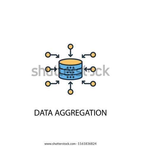 Data Aggregation Concept 2 Colored Line Stock Vector Royalty Free 1161836824 Shutterstock
