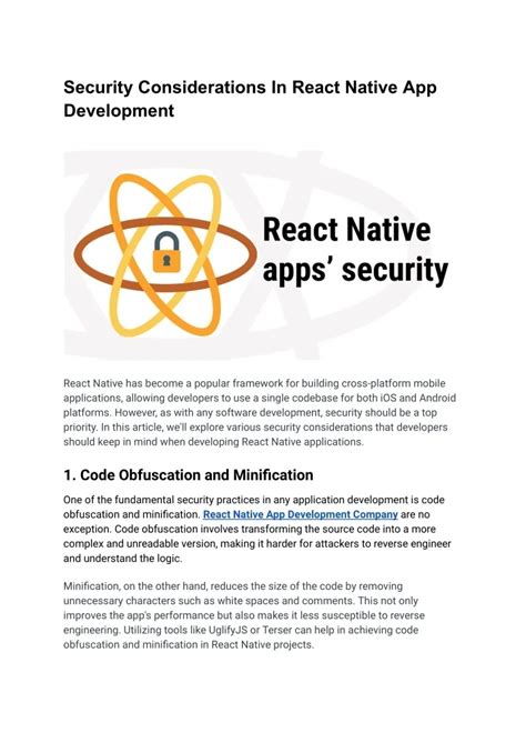 PPT Security Considerations In React Native App Development PowerPoint Presentation ID
