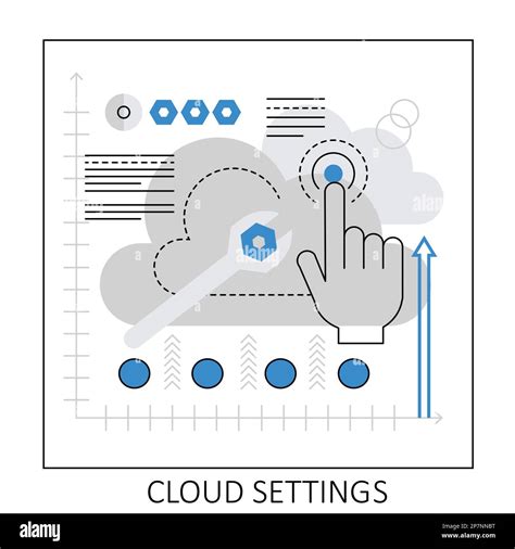 Cloud Settings Features Cloud Computing Technology Service Vector Illustration Stock Vector