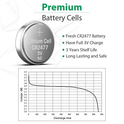 Cr2477 Battery 1 Pc 3v Cr 2477 Cr 2477 Lithium Coin Button Cell 3 Vo