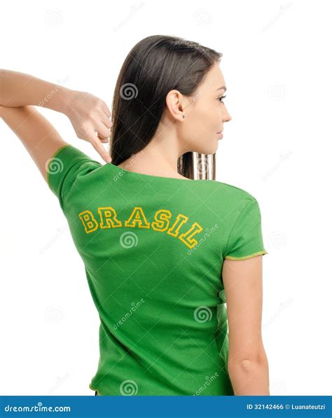 Sexy M Dchen Das Brasilien Zeigt Stockfoto Bild Von Gr N Frau