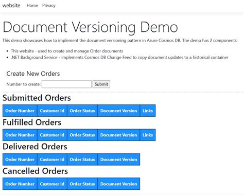 Azure Cosmos Db Design Pattern Document Versioning Code Samples Microsoft Learn