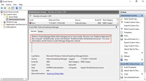 Failover Cluster Manager Failed While Managing One Or More Clusters The Error Was Unable To