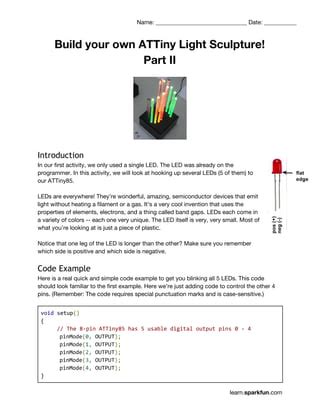 ATTiny Light Sculpture Project Part II MultiLEDs PDF Technology Computing