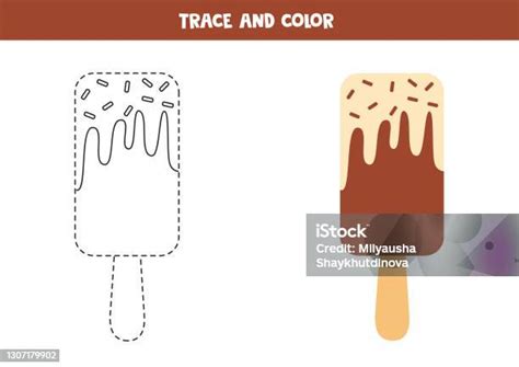 트레이스 앤 컬러 초콜릿 아이스크림 아이들을위한 워크 시트 0명에 대한 스톡 벡터 아트 및 기타 이미지 0명 교육 기술 Istock