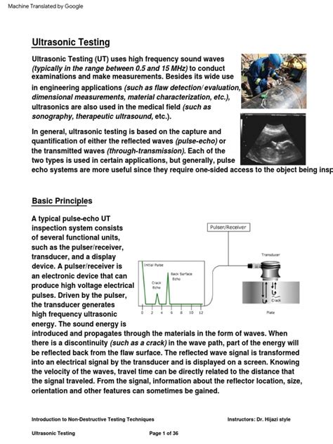 Ultrasonic Testing Pdf Waves Decibel