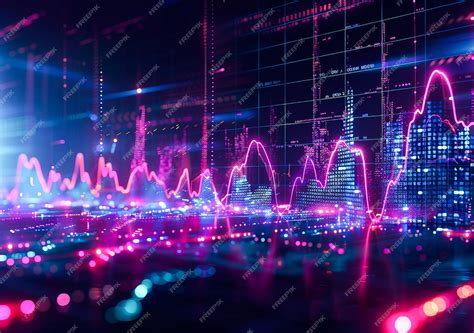 Abstract Data Visualization Background With Colorful Line And Point