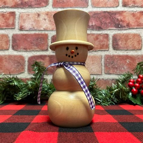 Hardwood Snowman Handcrafted Wooden Snowman Handcrafted Etsy