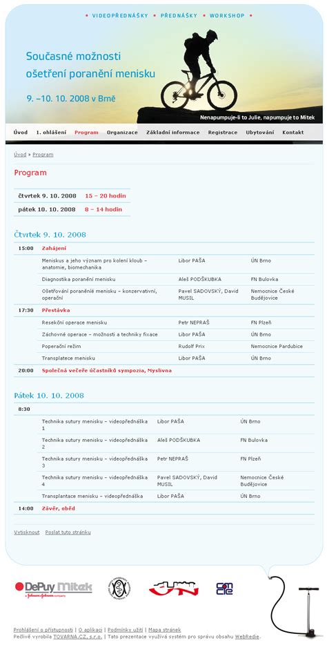 Reference Microsite Menisky Brno 2008 Tovarnacz