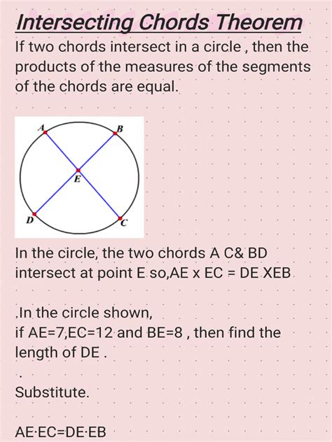 Intersecting Chord Theorum Pdf