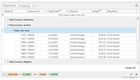 Wpf Devexpress 排序、分组、过滤数据devexpress 分组小计名称 Csdn博客