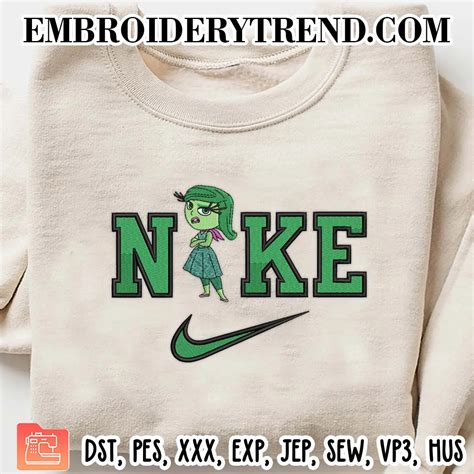 Nike Disgust Inside Out 2 Embroidery Design Disgust Disney Machine